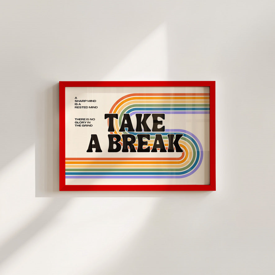 Take a Break Rainbow Horizontal Digital Art Print