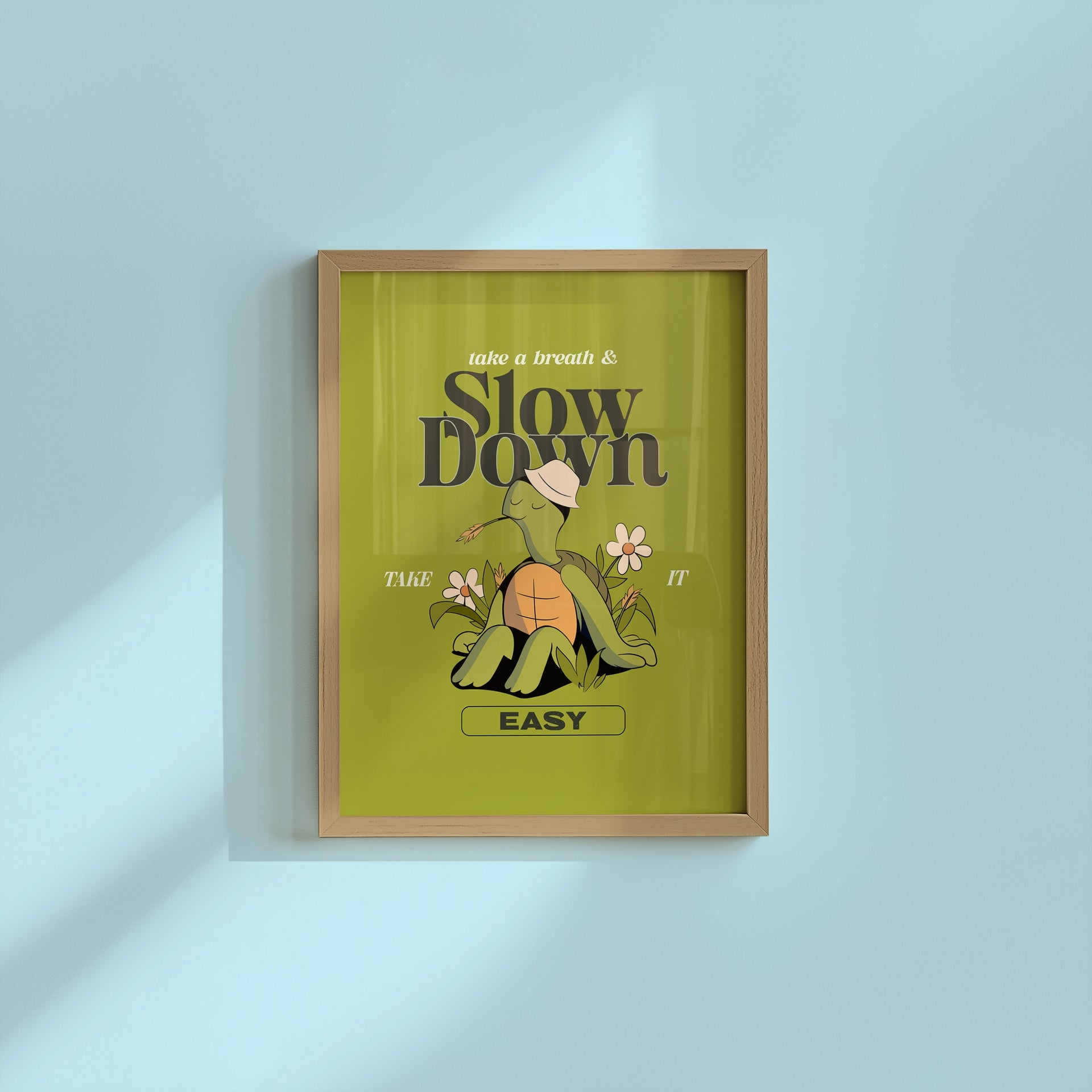 Slow Down Turtle Vertical Art Print