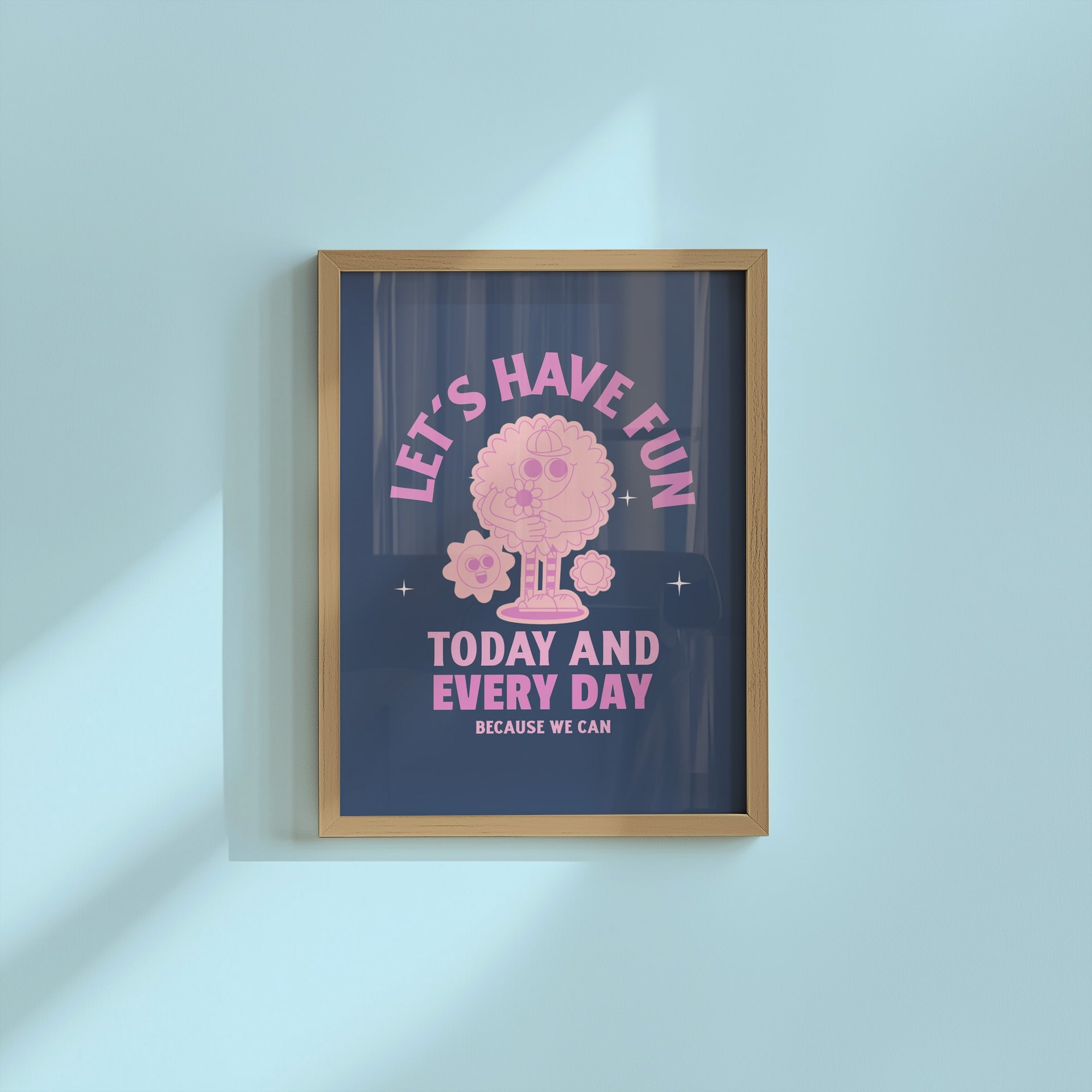 Let's Have Fun Vertical Art Print - Blue