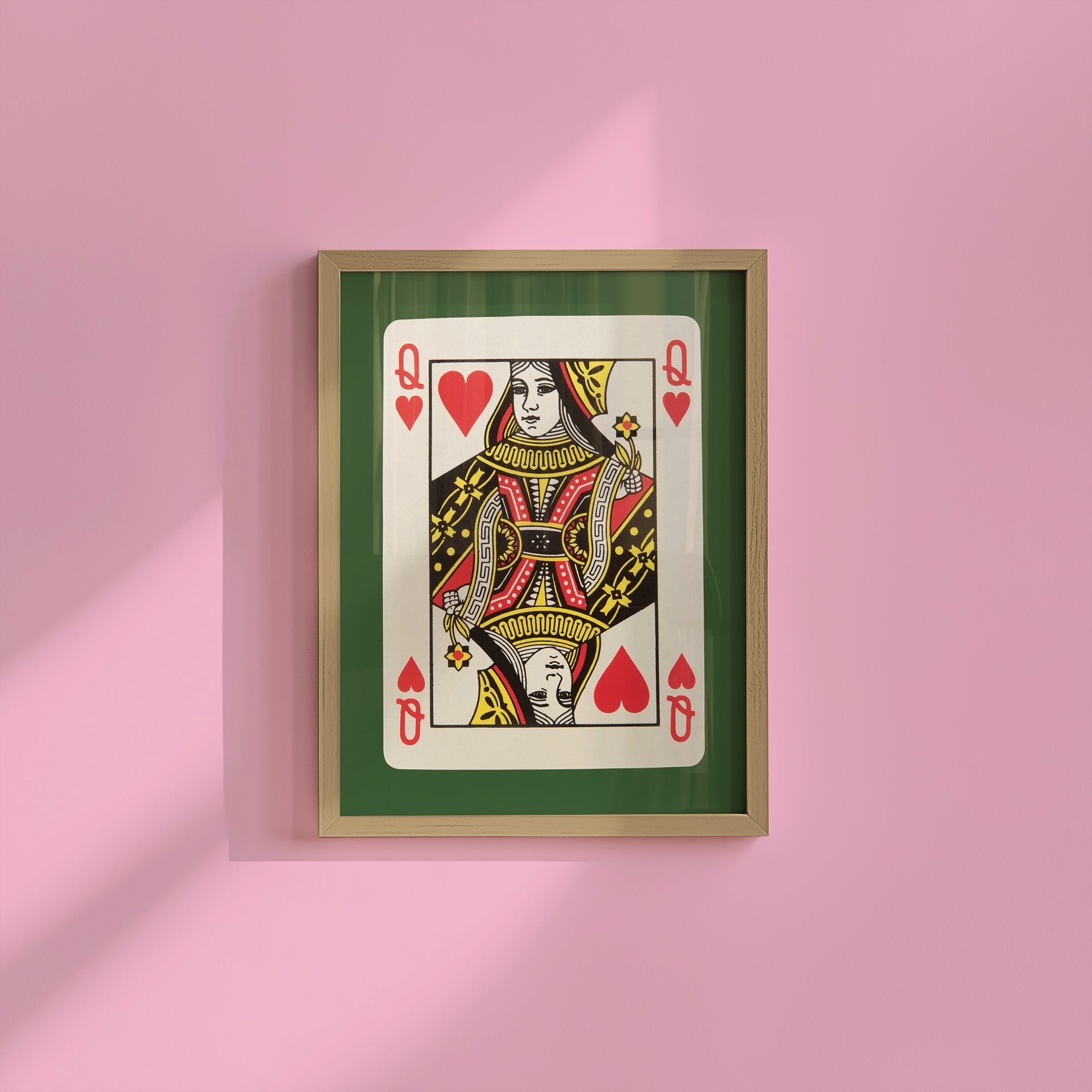 Queen Of Hearts Playing Card Vertical Art Print