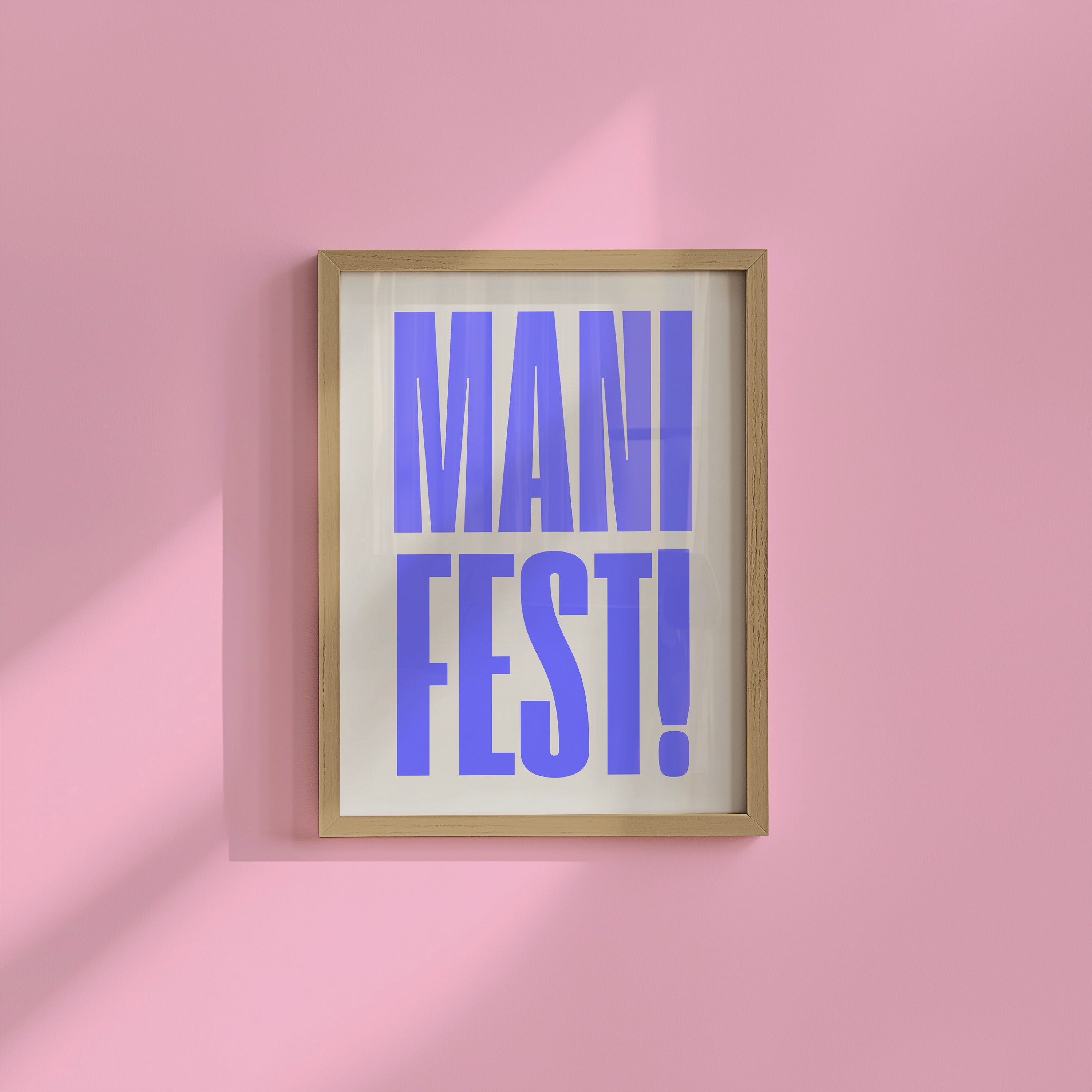 Manifest Vertical Digital Art Print - Blue