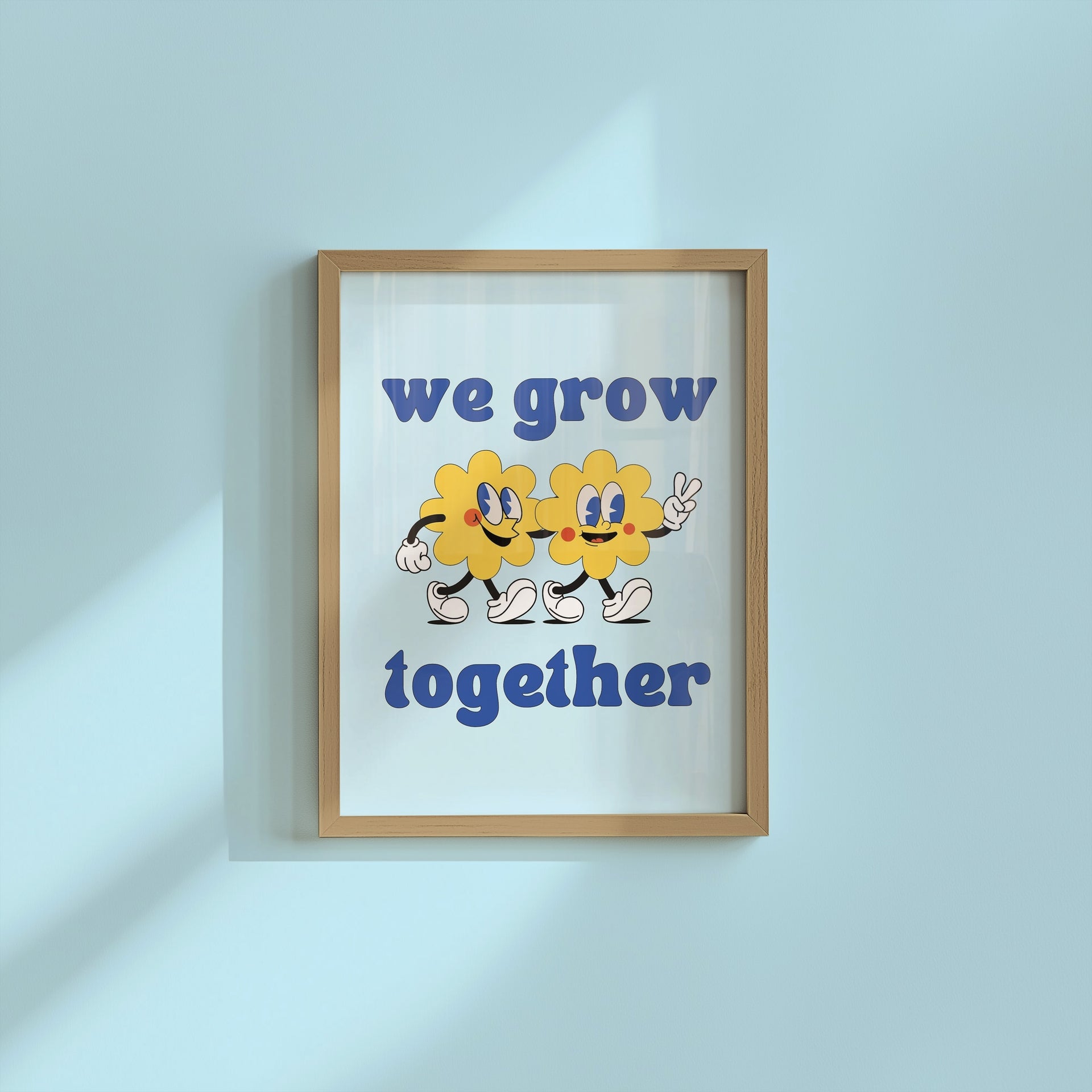 Grow Together Vertical Art Print - Baby Blue