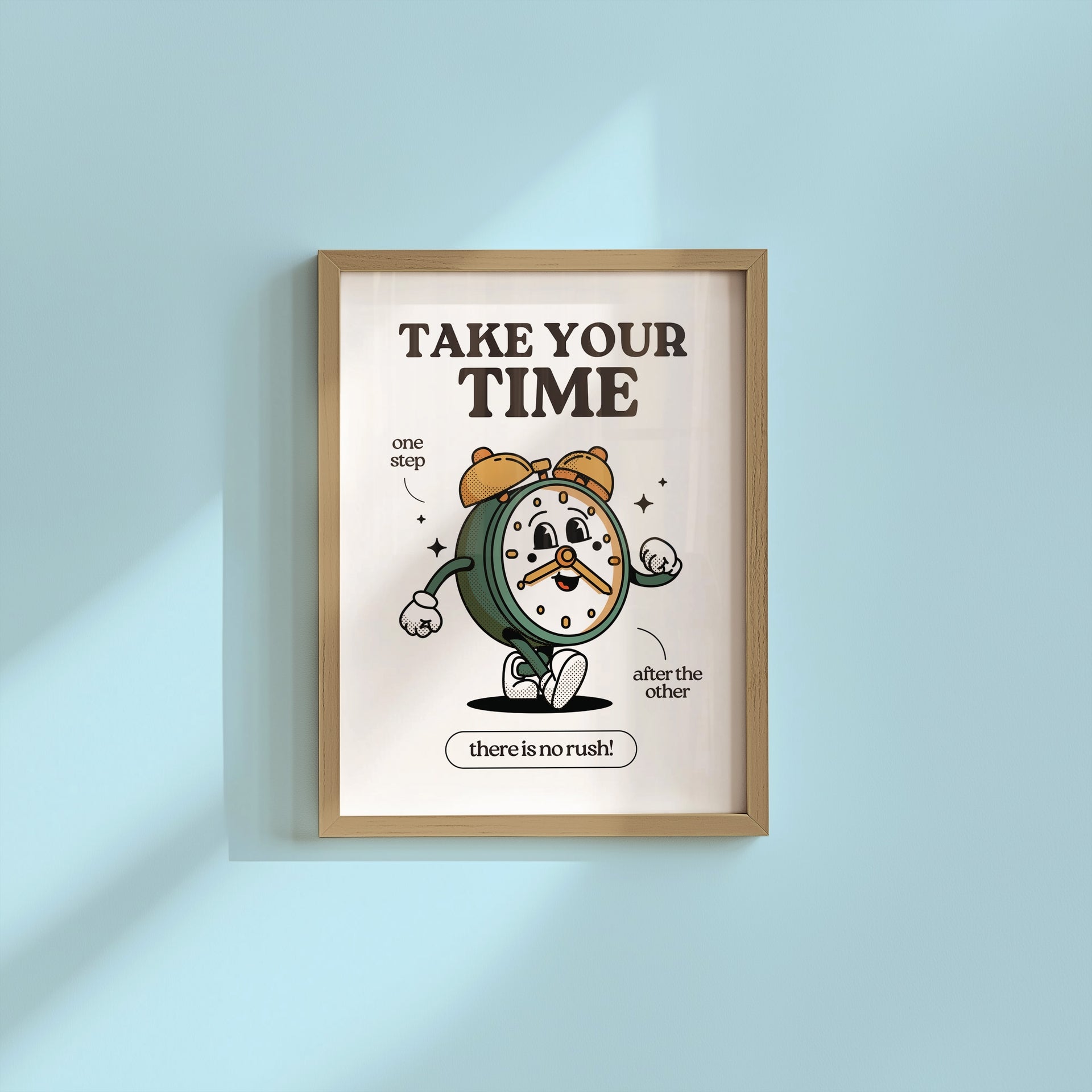 Take Your Time Clock Vertical Art Print - White