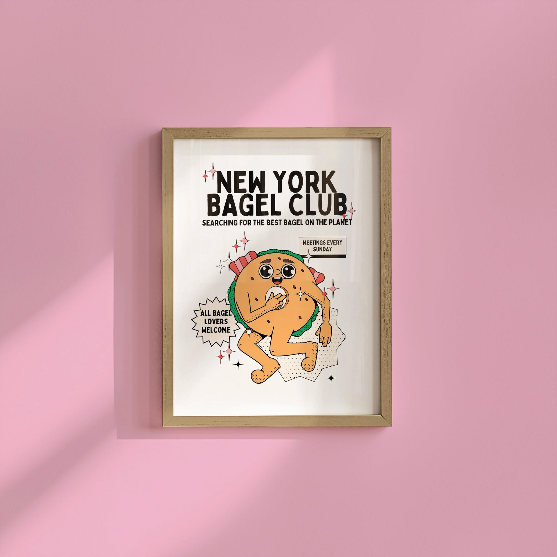 New York Bagel Club Vertical Art Print