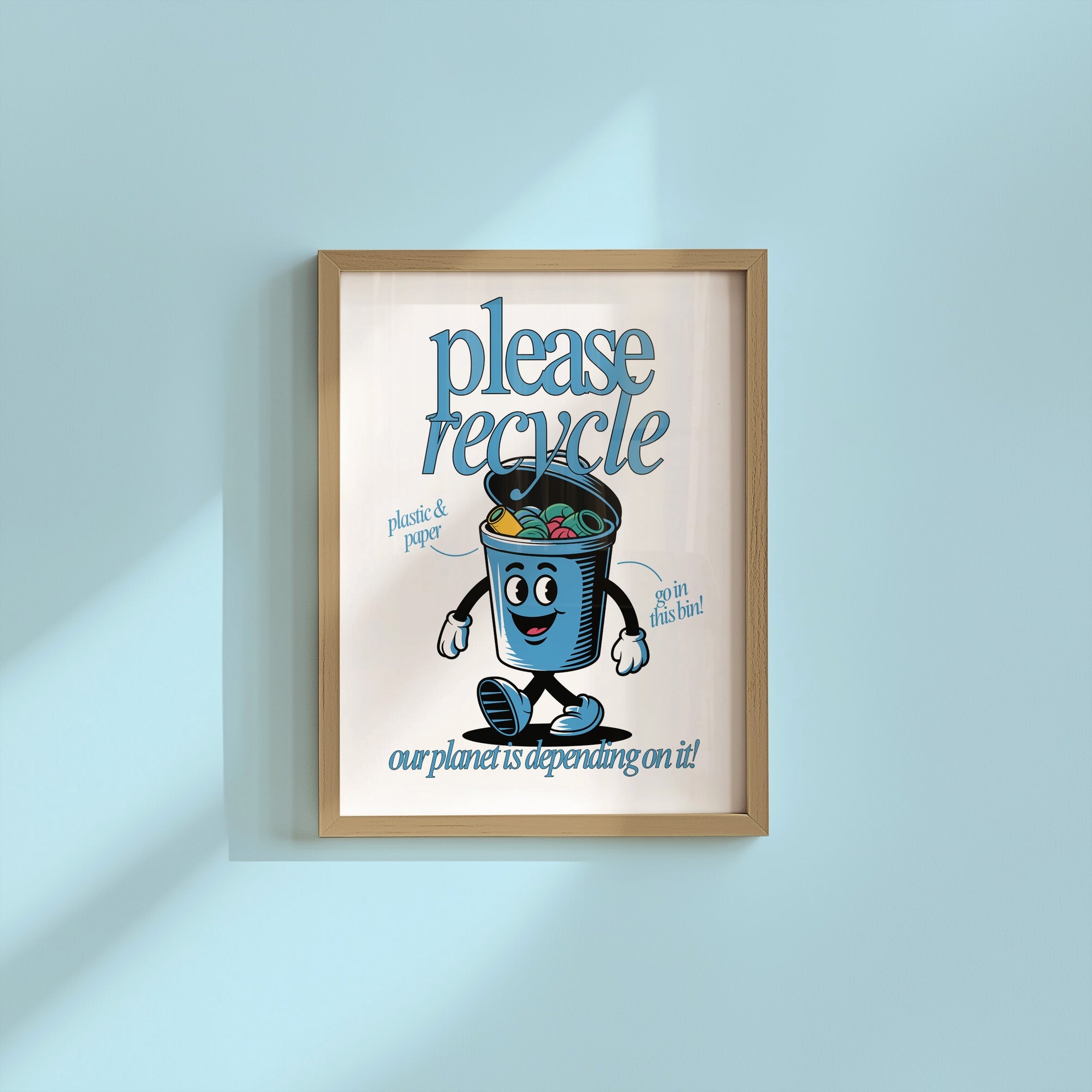 Please Recycle Vertical Art Print - White