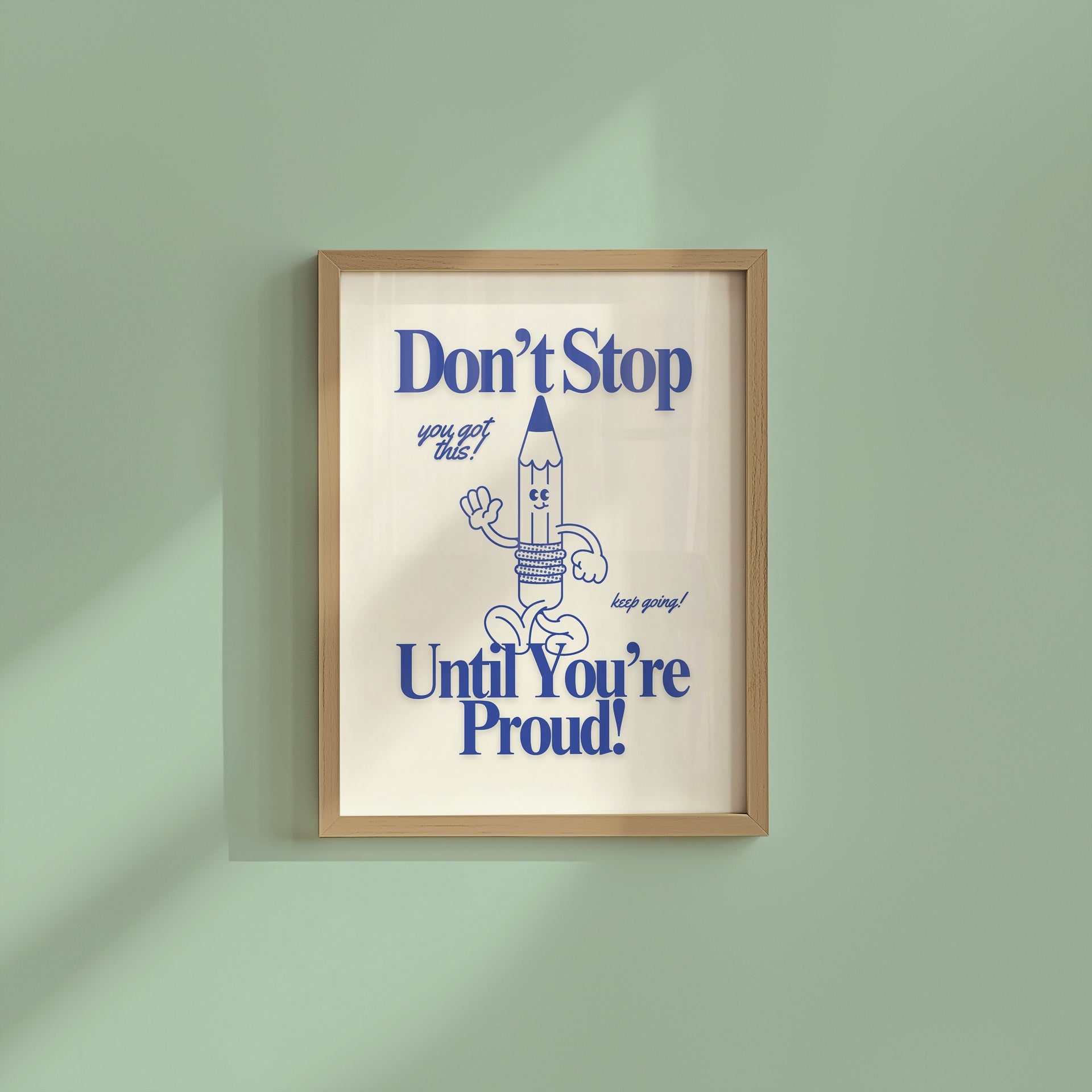 Don't Stop Vertical Art Print - White