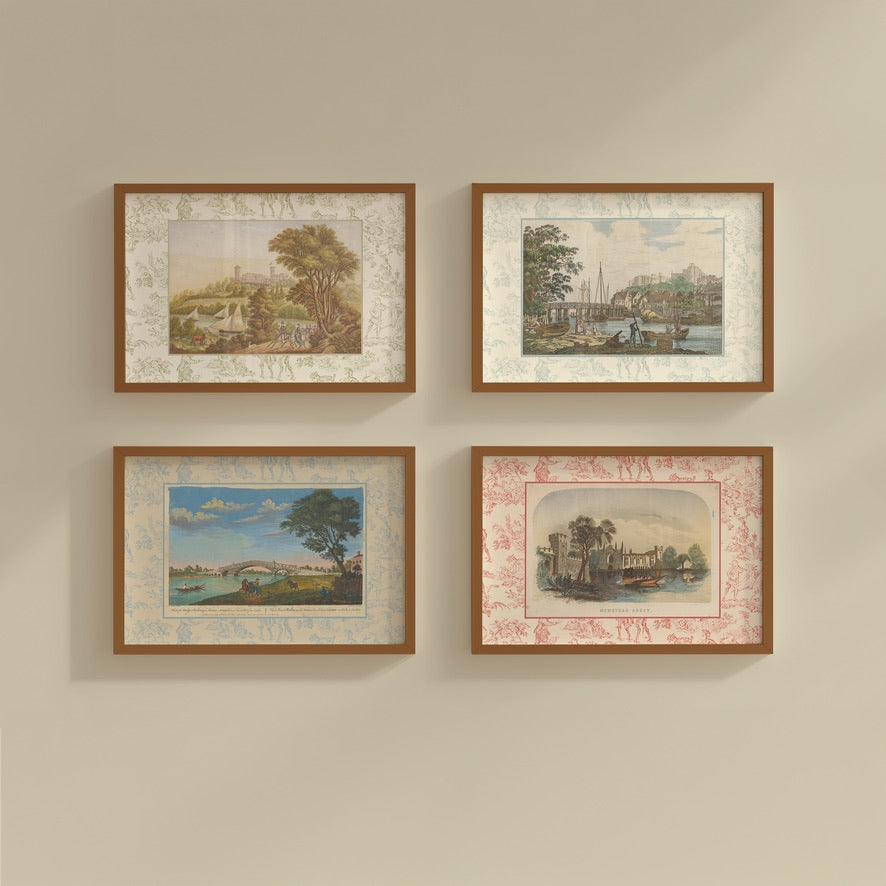 Vintage Scenic Views of Four Horizontal Art Prints