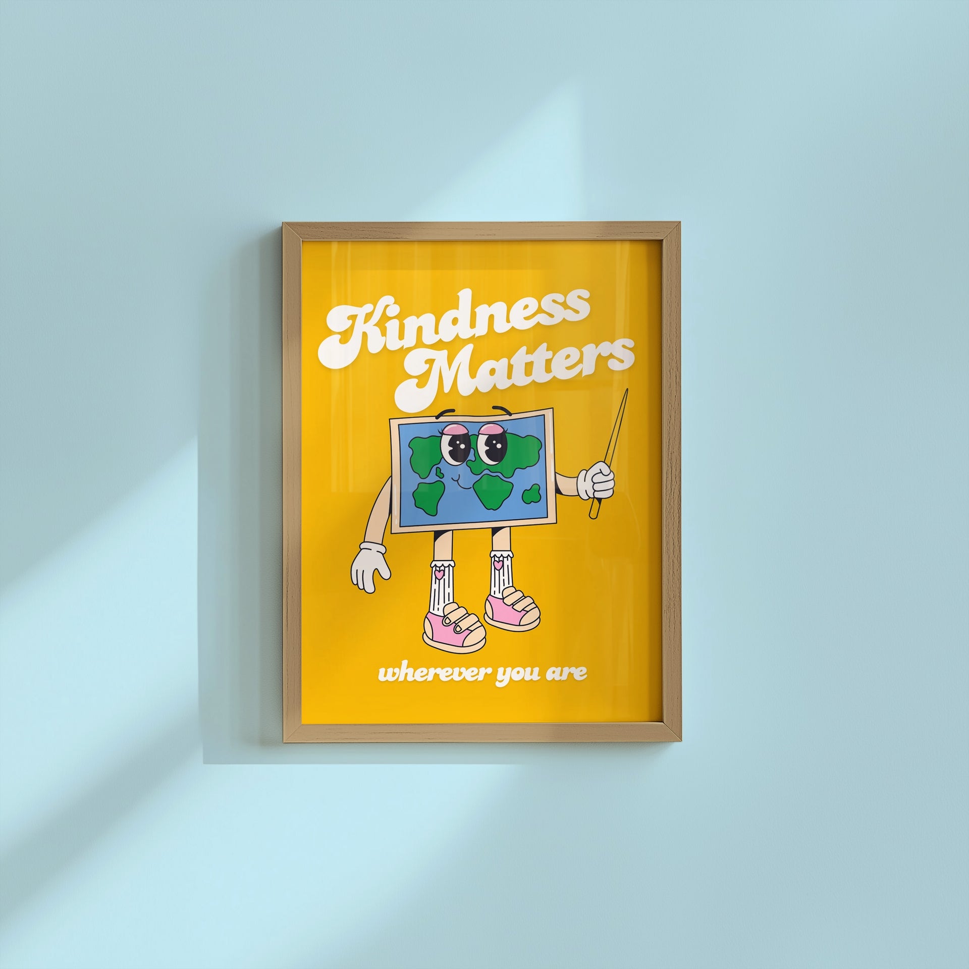 Kindness Matters Vertical Art Print - Yellow