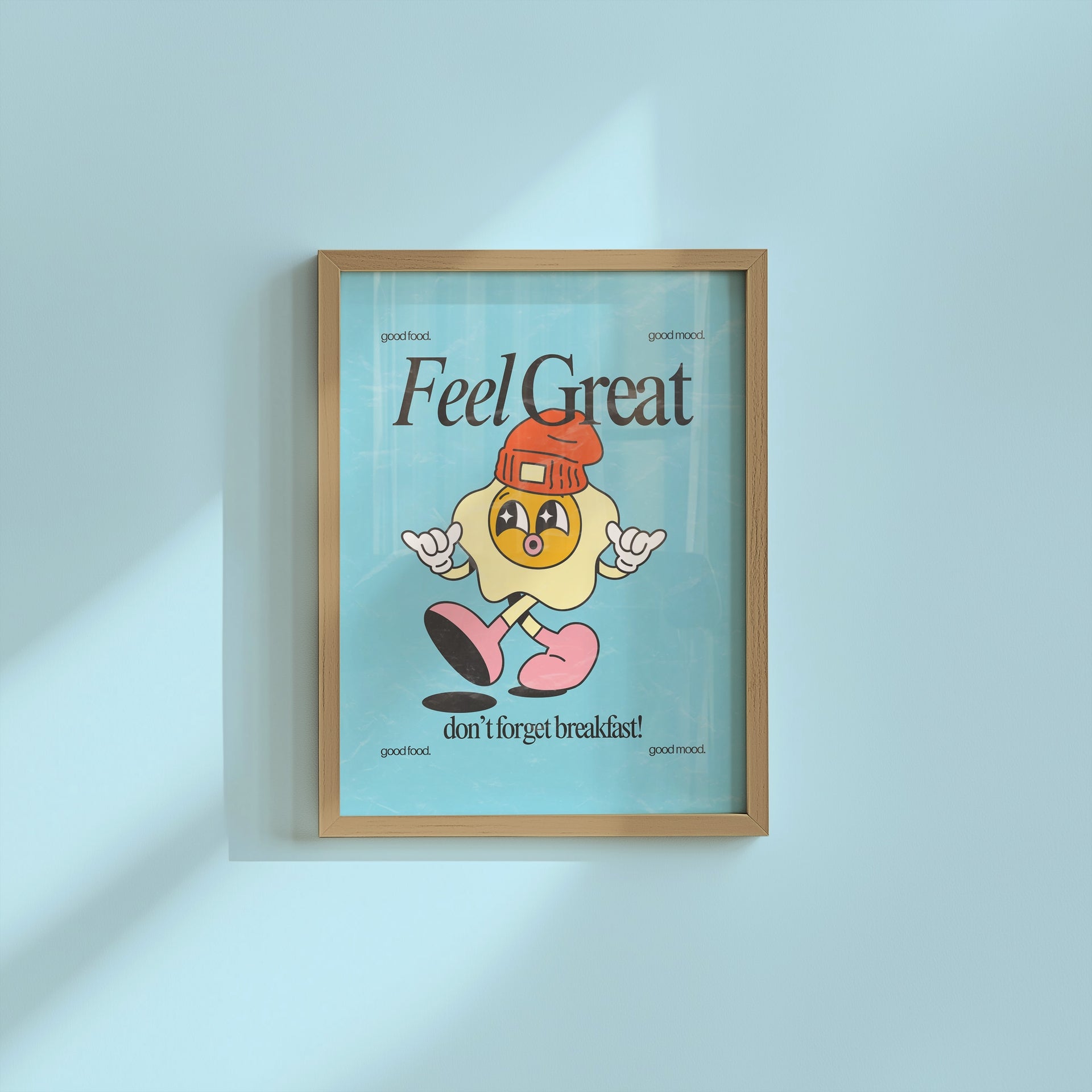 Feel Great Vertical Art Print - Blue