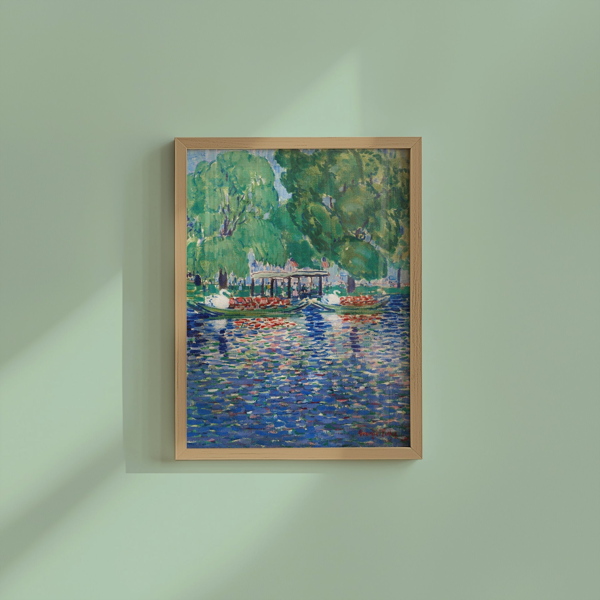 The Swan Boats Vertical Art Print
