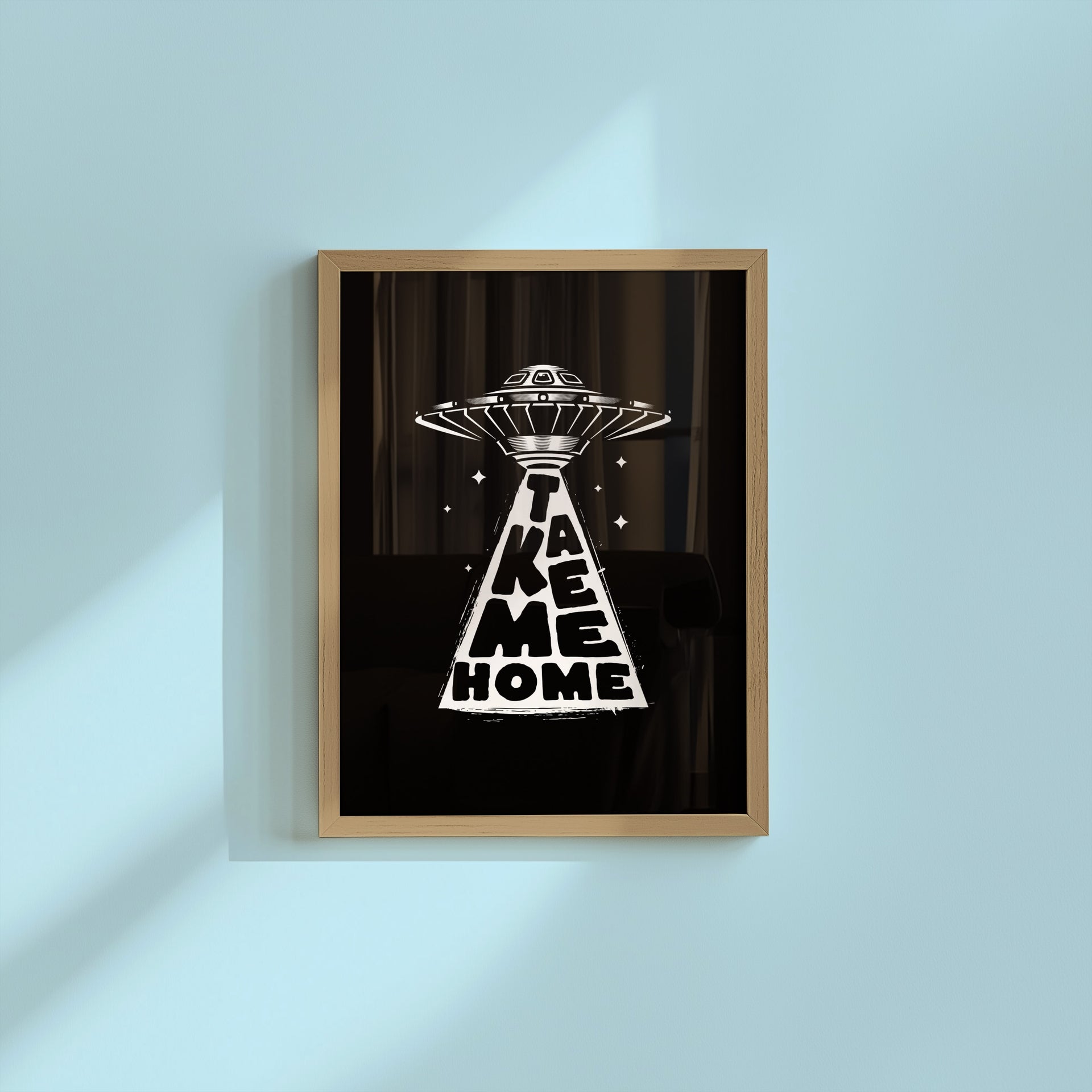 Take Me Home UFO Vertical Art Print