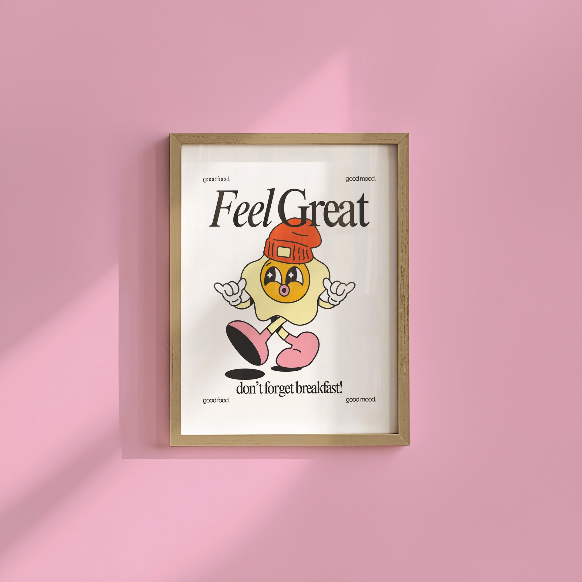 Feel Great Vertical Art Print - White