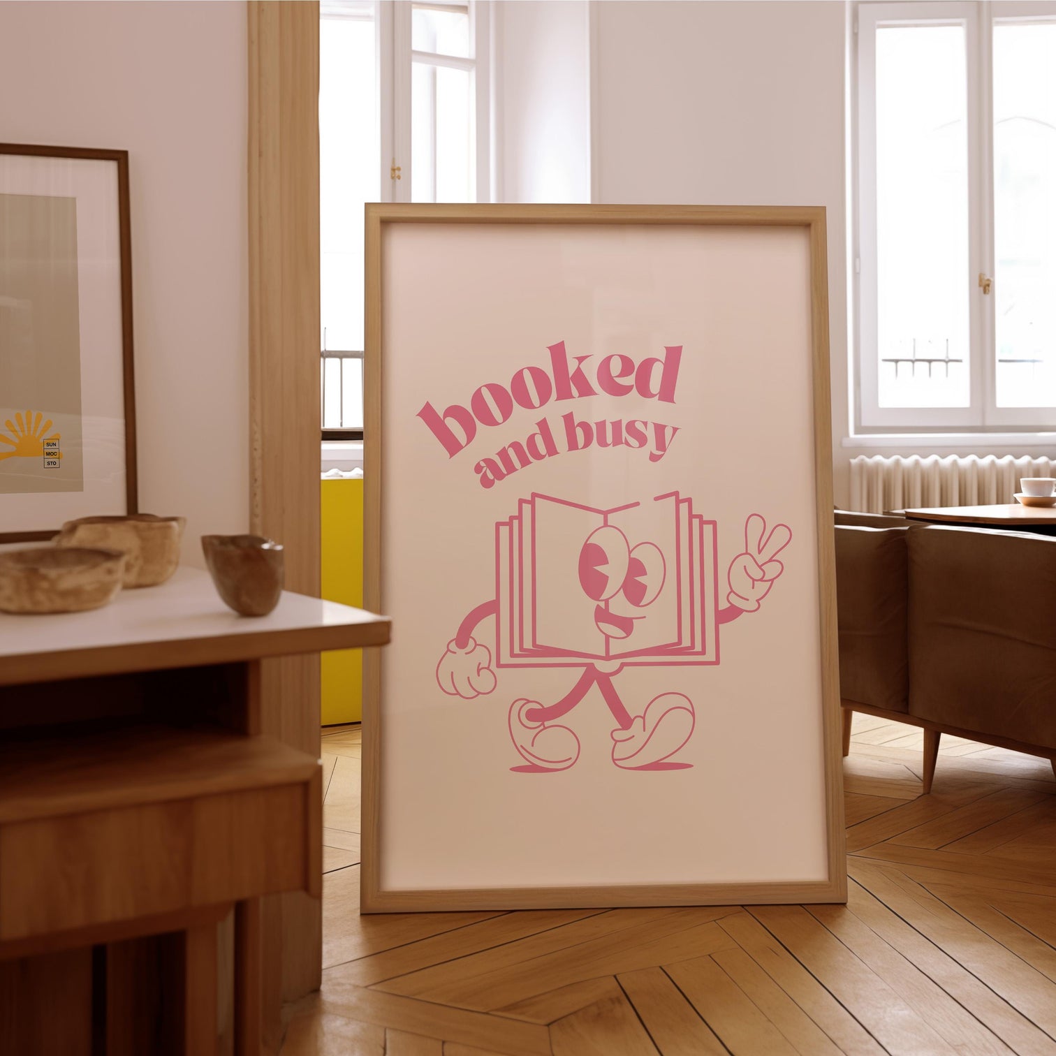 Booked and Busy Pink Reading Digital Art Print - GS Print Shoppe