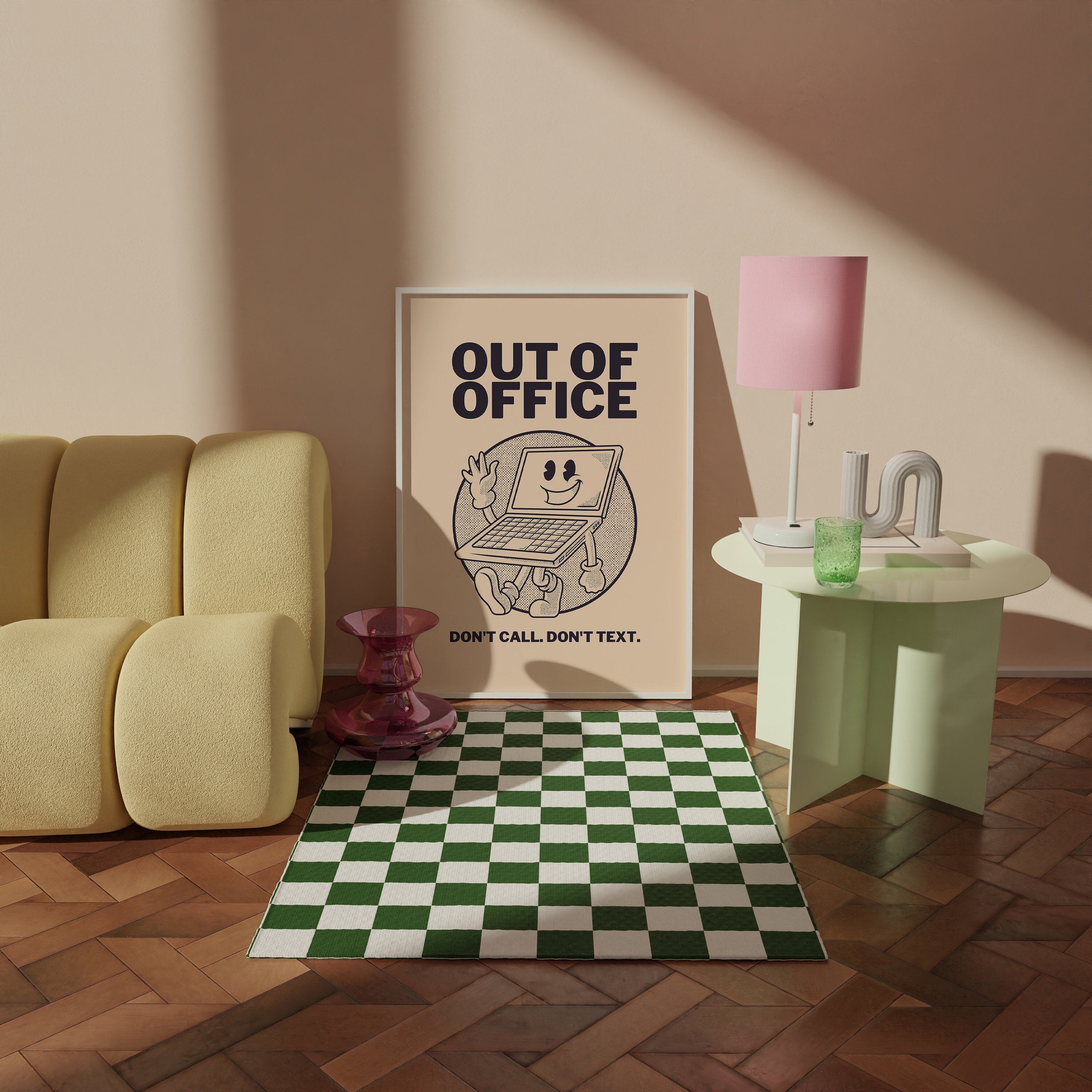 Out of Office Cartoon Digital Art Print