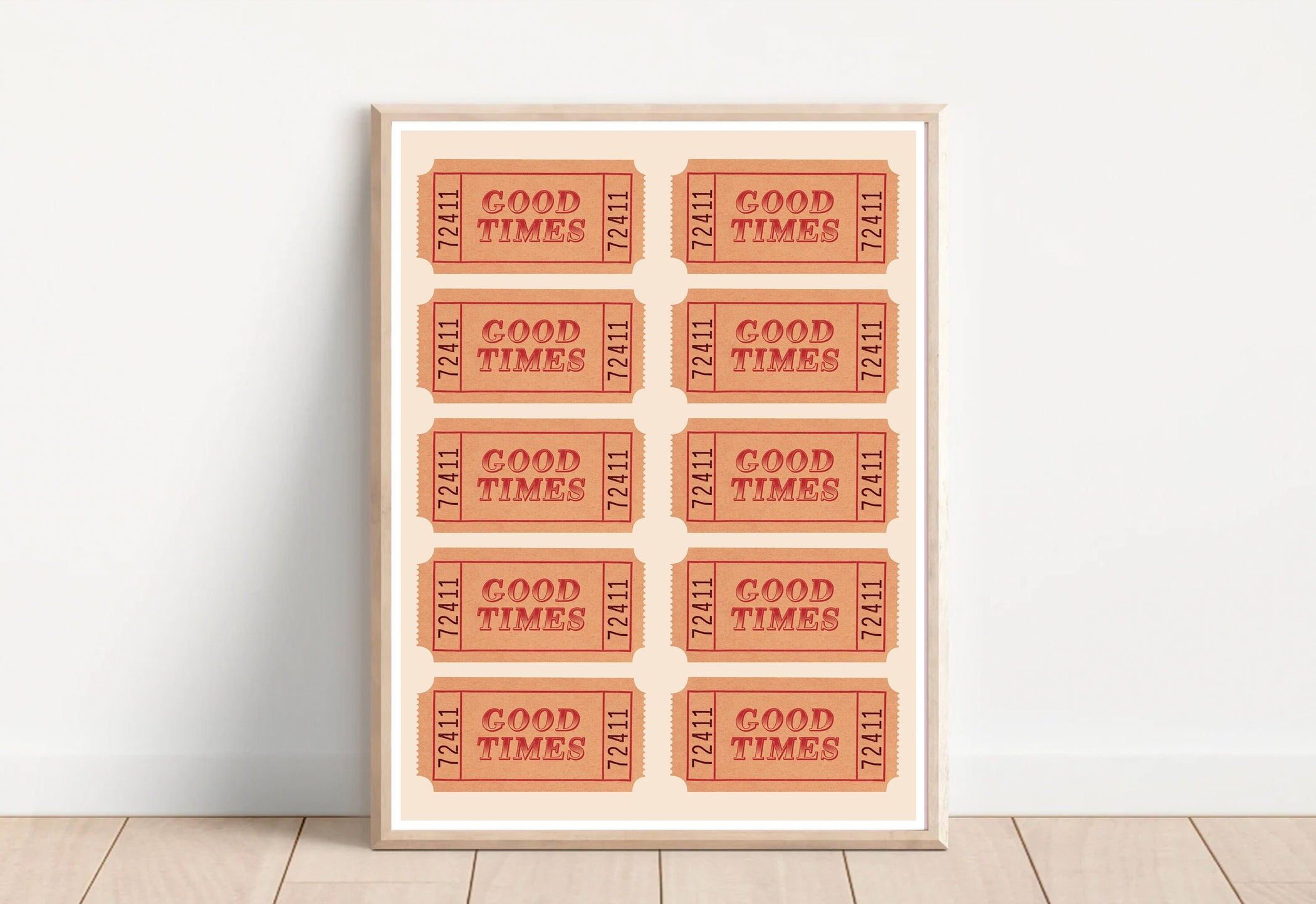 Good Times Orange Fair Ticket Digital Art Print
