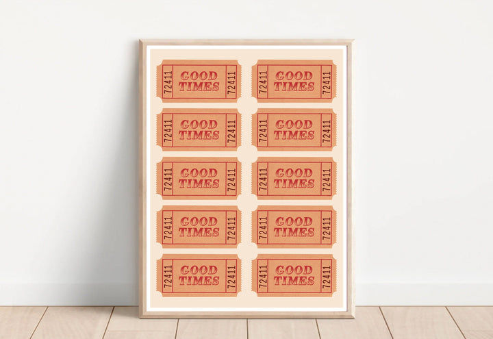 Good Times Orange Fair Ticket Digital Art Print